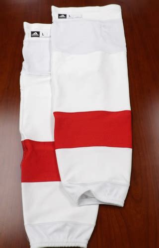 Adidas Nhl Authentic Detroit Red Wings White Game Socks Size L Ebay