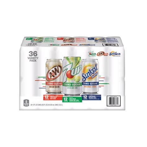 7up Sunkist And Aandw Zero Sugar Soda Variety Pack Bjs Wholesale Club