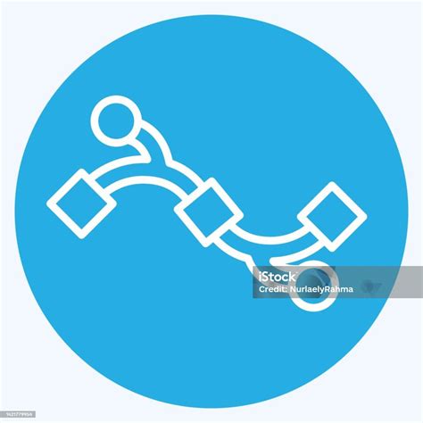 Icon Bezier Curve Related To Graphic Design Tools Symbol Blue Eyes Style Simple Design Editable