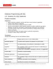 DP 1 3 Practice- Ethan Viju.docx - www.oracle.com/academy Database ...