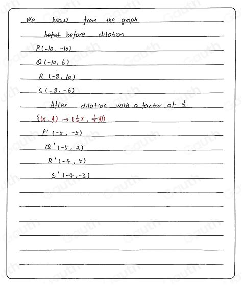Solved Write The Coordinates Of The Vertices After A Dilation With A