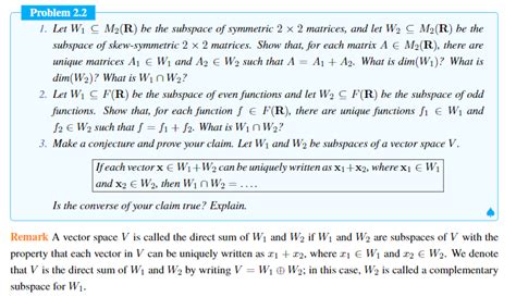 Solved 1 Let W1⊆m2 R Be The Subspace Of Symmetric 2×2