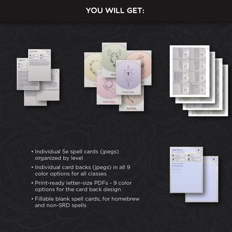 All Classes Dnd Spell Cards All Classes 2014 Edition All Levels