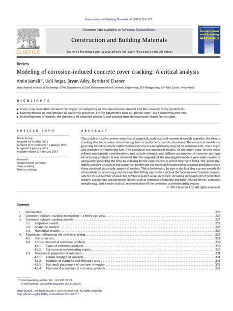 Pdf Modeling Of Corrosion Induced Concrete Cover Cracking A Critical Analysis Dokumen Tips
