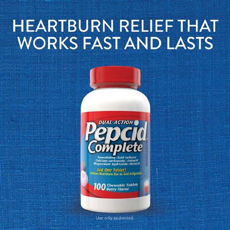 Pepcid Complete 100 Chewable Tablets Daily Antacid For Heartburn