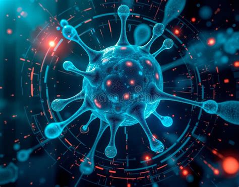 a futuristic molecular interface with holographic data readouts