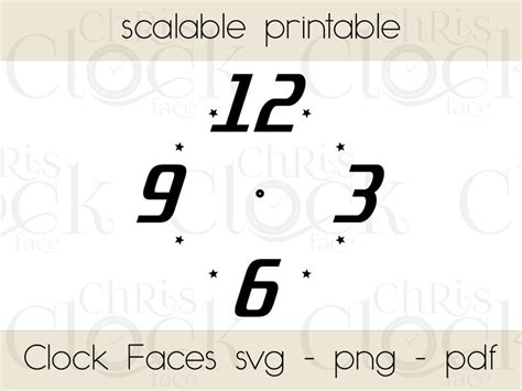 Scalable Printable Clock Face Svg Png Pdf Etsy