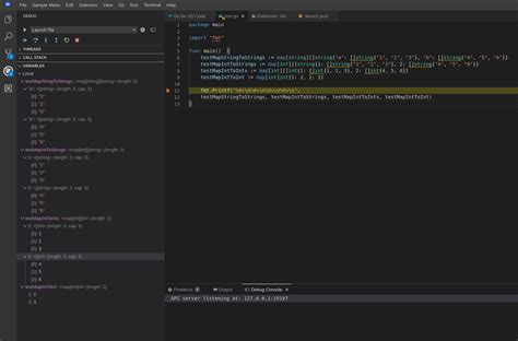 Golang Debugger Reports Cannot Read Property Name Of Null When Inspecting Map Contents