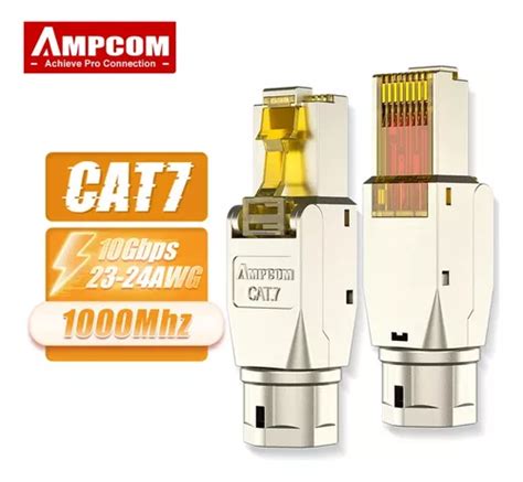 Conector Ethernet Industrial Cat6 Cat7 Rj45 Ampcom 10 Unid Mebuscar Brasil