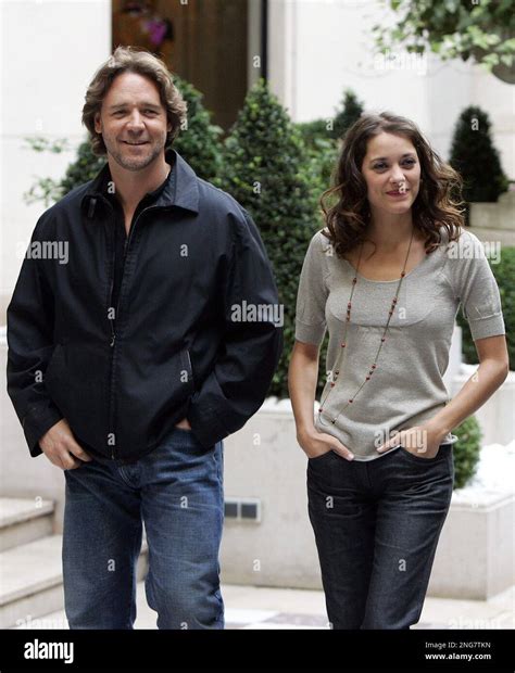 Australian Film Star Russell Crowe Left And French Actress Marion