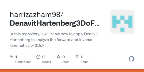 Github Harrizazham98denavithartenberg3dofscara In This Repository It Will Show How To Apply