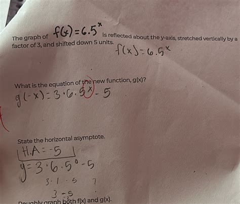 Solved The Graph Of Is Reflected About The Y Axis Stretched Vertically By A Factor Of 3 And S