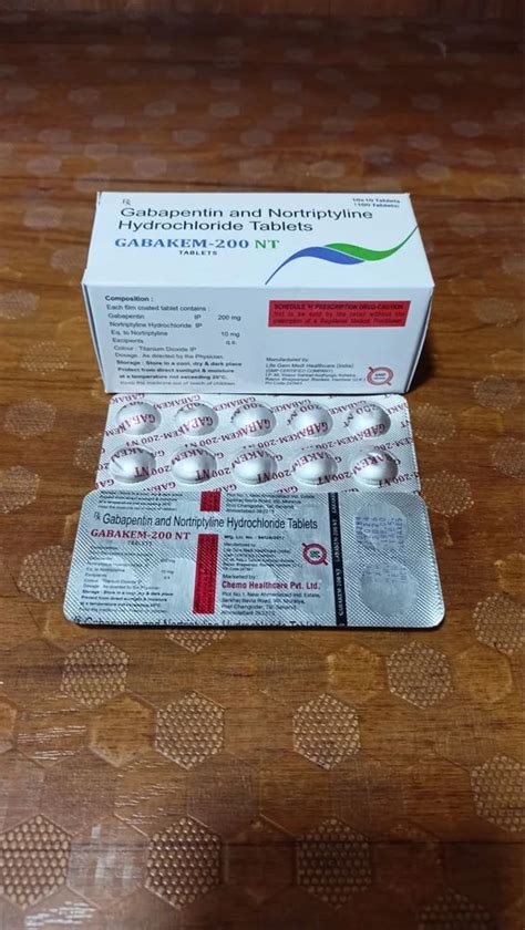 Gabapentin And Nortriptyline Hydrochloride Tablets At Rs 100 Box Budh