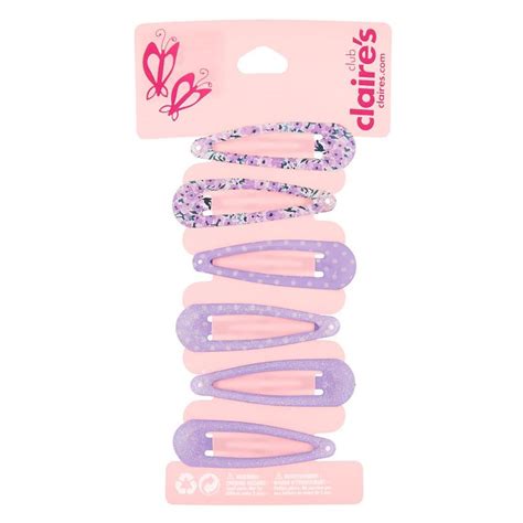 Claires Claires Club Floral Snap Hair Clips Purple 6 Pack Hair