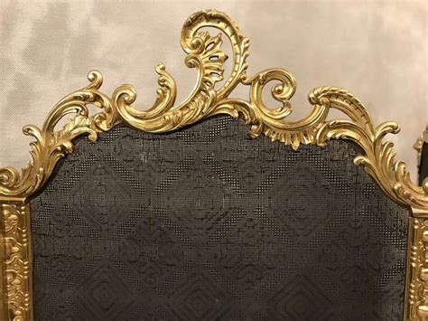 Old Fireplace Firewall In Bronze And Brass From The 19th Century