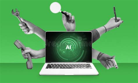 Multitasking Ai Virtual Assistant With Hands Doing Different Task