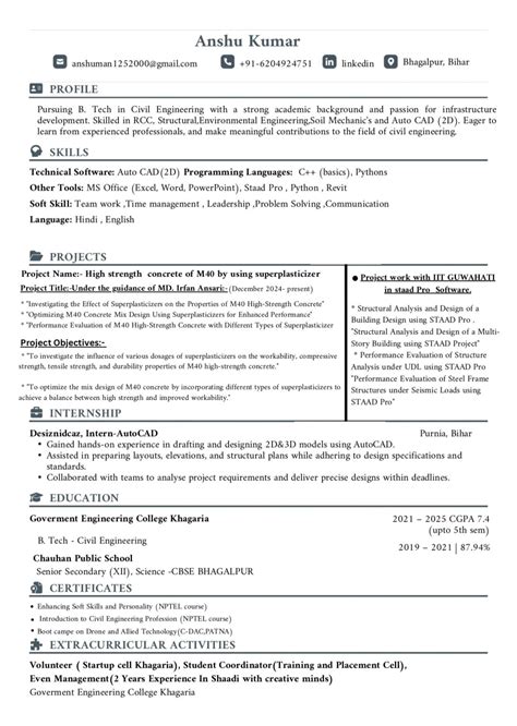 My Resume Anshu Kumar