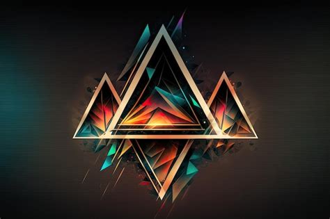 Premium Ai Image Colorful Abstract Triangle With Various Shapes
