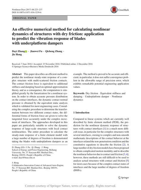 An Effective Numerical Method For Calculating Nonlinear Dynamics Of