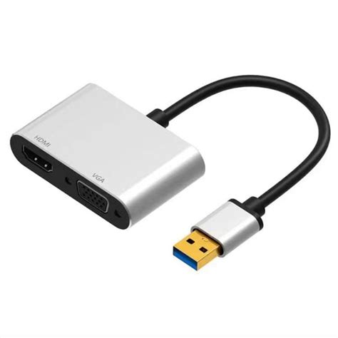 USB3 0 To HDMI VGA Two In One Converter USB Split Screen HD VGA Hub 1080P Drive Free Adapter