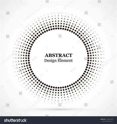 Halftone Dotted Background Circularly Distributed Halftone Stock Vector Royalty Free