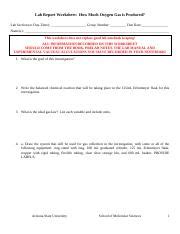 Lab Report Oxygen Gas Production Investigation Calculations Course Hero
