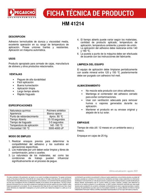 Hm 41214 Cajas Pdf Materiales Química
