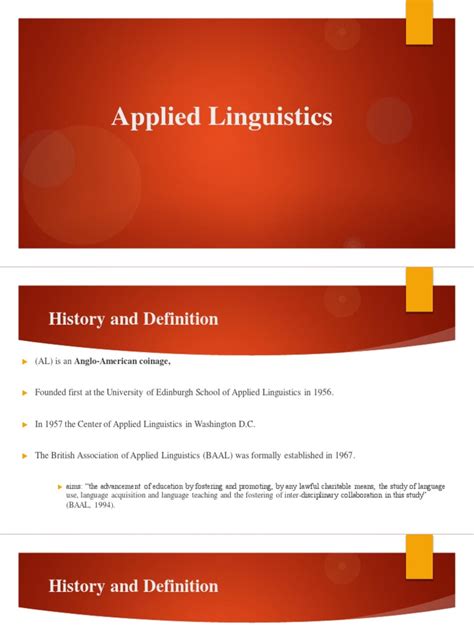 Applied Linguistics Presentation Pdf Linguistics Language Acquisition