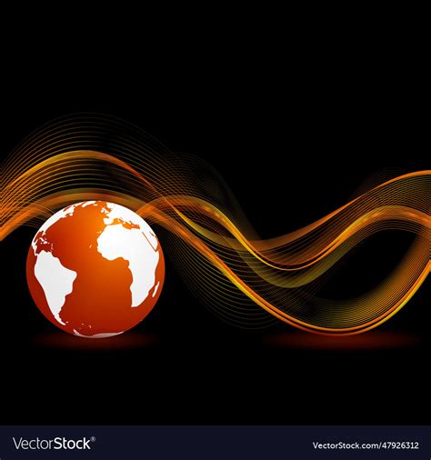 Abstract Black Orange Technology Background Vector Image