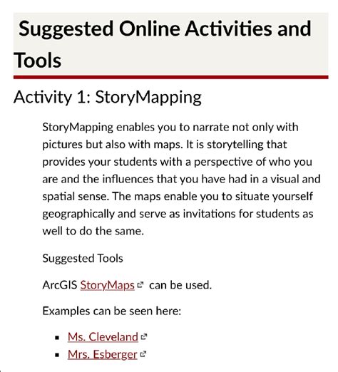 Screenshot Of A Suggested StoryMapping Activity Download Scientific Diagram