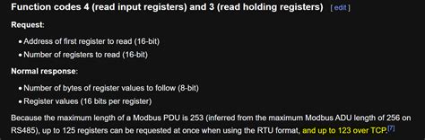 Modbus Tcp Default Max Holding Registers Per Request Amount Is To Big
