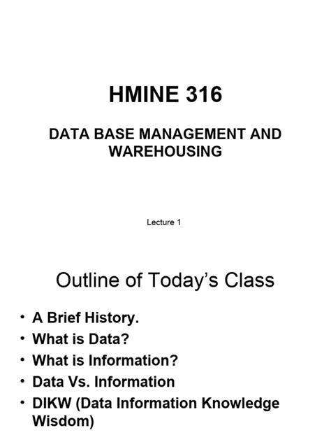 lecture 1 database management pdf data information