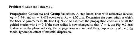 Solved Propagation Constants And Group Velocities A