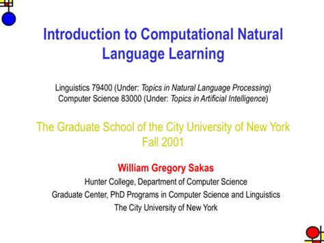 Computational Models Of Natural Language