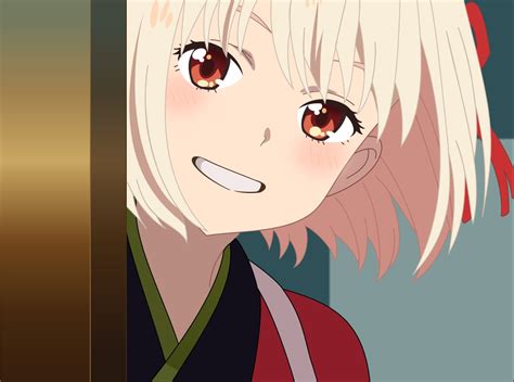 Ginnouchi Nishikigi Chisato Lycoris Recoil Commentary Girl Blonde Hair Blush Dress Hair