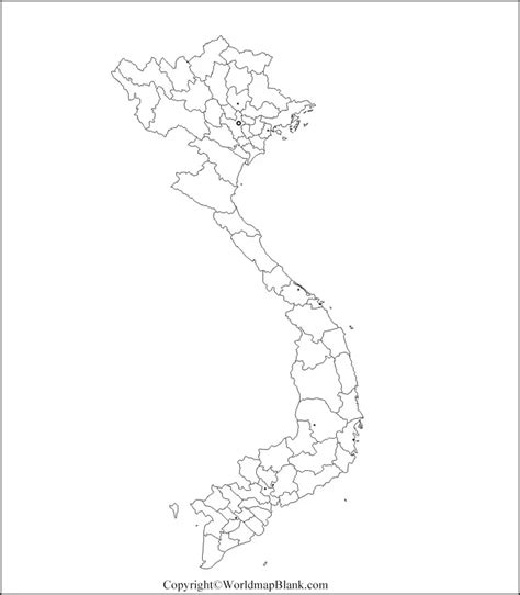 Printable Blank Map Of Vietnam Outline For Learning
