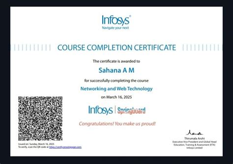 Webdevelopment Networking Learning Infosysspringboard Sahana A M