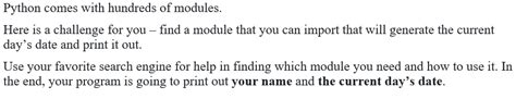 Solved Python Comes With Hundreds Of Modules Here Is A Chegg