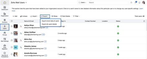 User Specific Admin Console Settings Zoho Mail