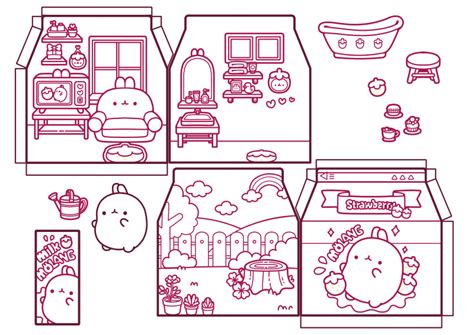 Eng🥛몰랑이 우유스퀴시 하우스에서 놀기🥛🍰무료 도안공유🍰종이구관 그리는법쉬운 만들기페이퍼 크래프트미니어쳐종이인형 옷입히기 네이버 블로그