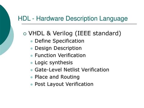 Design Methodology And Hdl Ppt Download