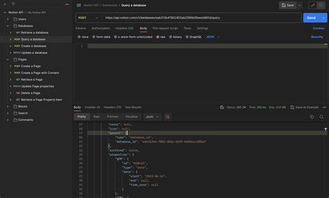 노션 api로 database 활용하기 포스트맨