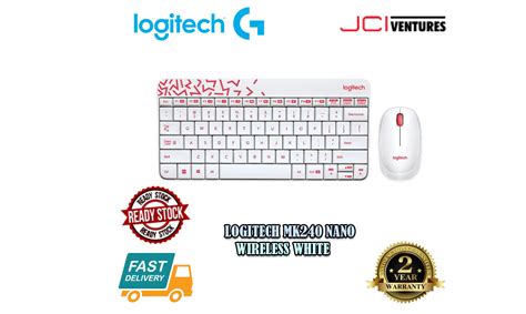 LOGITECH MK NANO WIRELESS DESKTOP WHITE AND VIVID RED