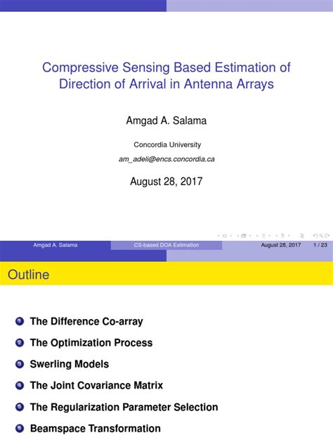 Compressive Sensing Based Estimation Of Direction Of Arrival In Antenna