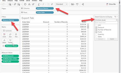 how to provide a drop down list for tableau users to choose columns for