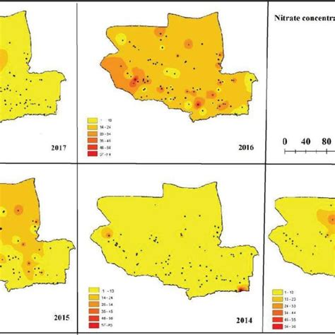 Spatial Distribution Of Nitrate Contamination In The Groundwater Within Download Scientific