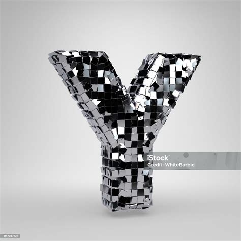 크롬 디스코 공 대문자 Y 흰색 배경에 고립입니다 3d 렌더링 알파벳입니다 3차원 형태에 대한 스톡 사진 및 기타 이미지 3차원 형태 구 나이트클럽 Istock