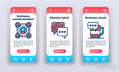 Networking On Mobile App Onboarding Screens Ui Ux Gui Template Wall