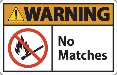 Warning No Fire No Matches Or Open Flame Sign 9882096 Vector Art At