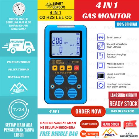 Jual Original 4 In 1 Multi Gas Detektor Detector Co H2s Lel O2 Combustible Gas Sensor Toxic
